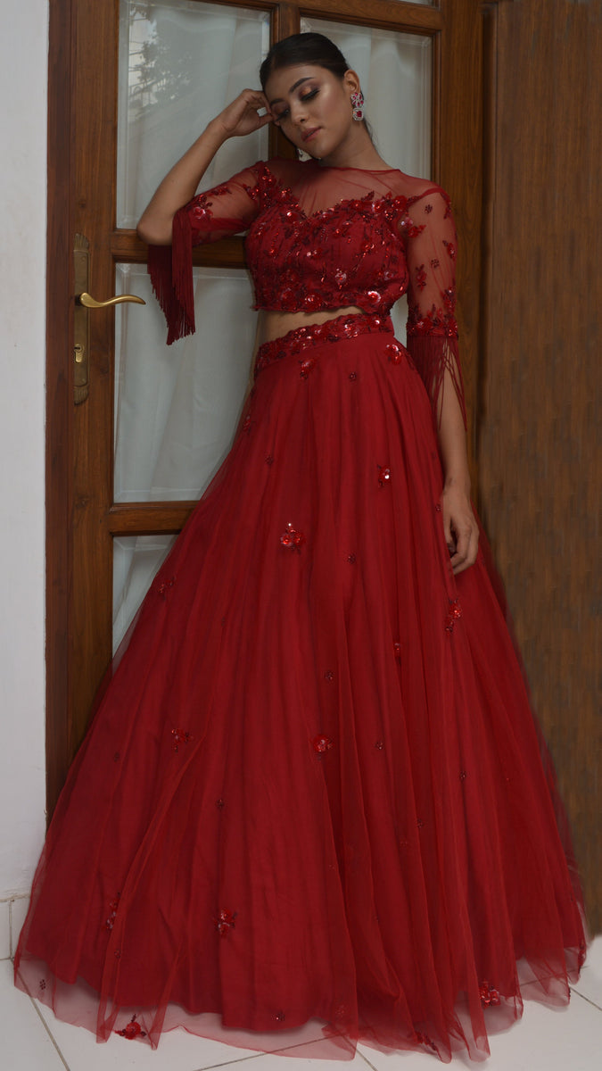 Ruby Tone On Tone Lehenga Set – WaliaJones