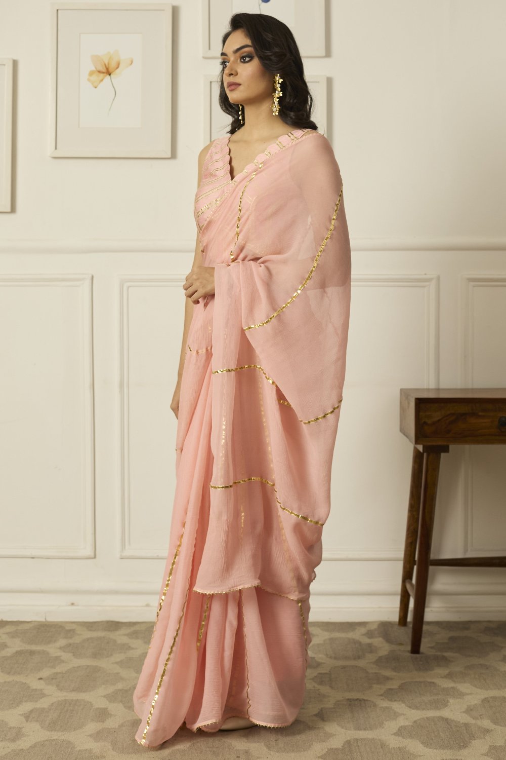 PASTEL PINK DHARA Chiffon Saree – WaliaJones